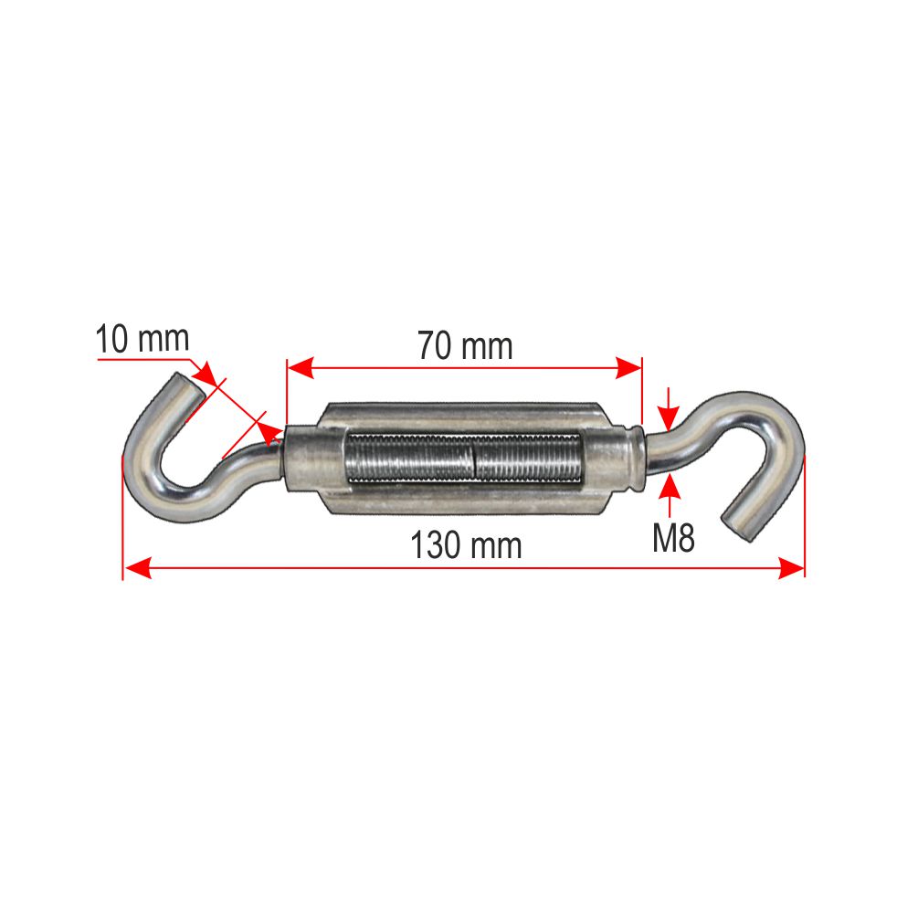 Spannschloss M8 x 70 mm | Spannschloss M8 Haken - Haken | Spannschloss ...