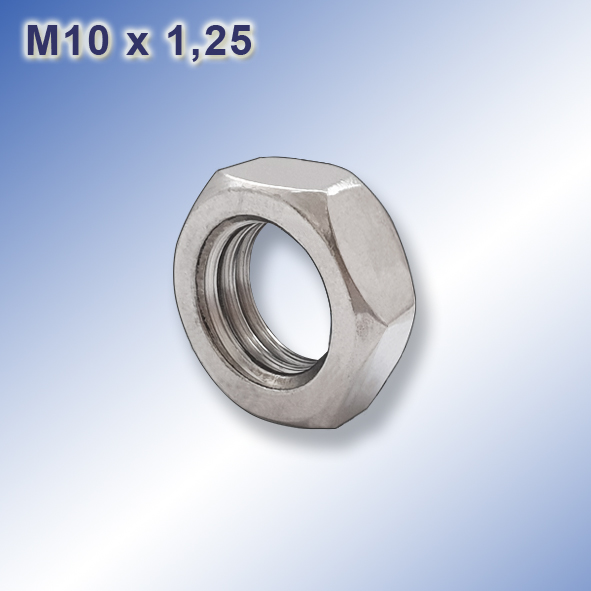 Sechskantmuttern M10 x 1,25 DIN 439 A2 Edelstahl Feingewinde niedrige Form | Sechskantmuttern ...